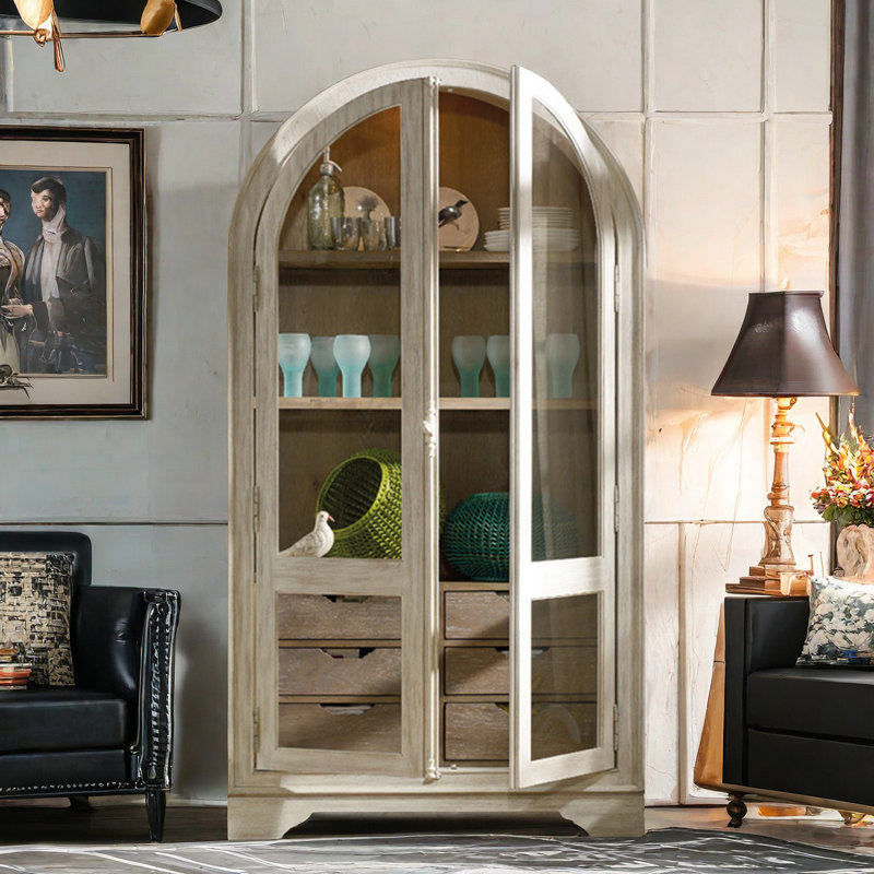 NICECABINET Retro Simple White Solid Wood Bookcase | Wayfair