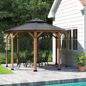 Sunjoy Flora 14 Ft. W x 12 Ft. D Metal Patio Gazebo & Reviews | Wayfair