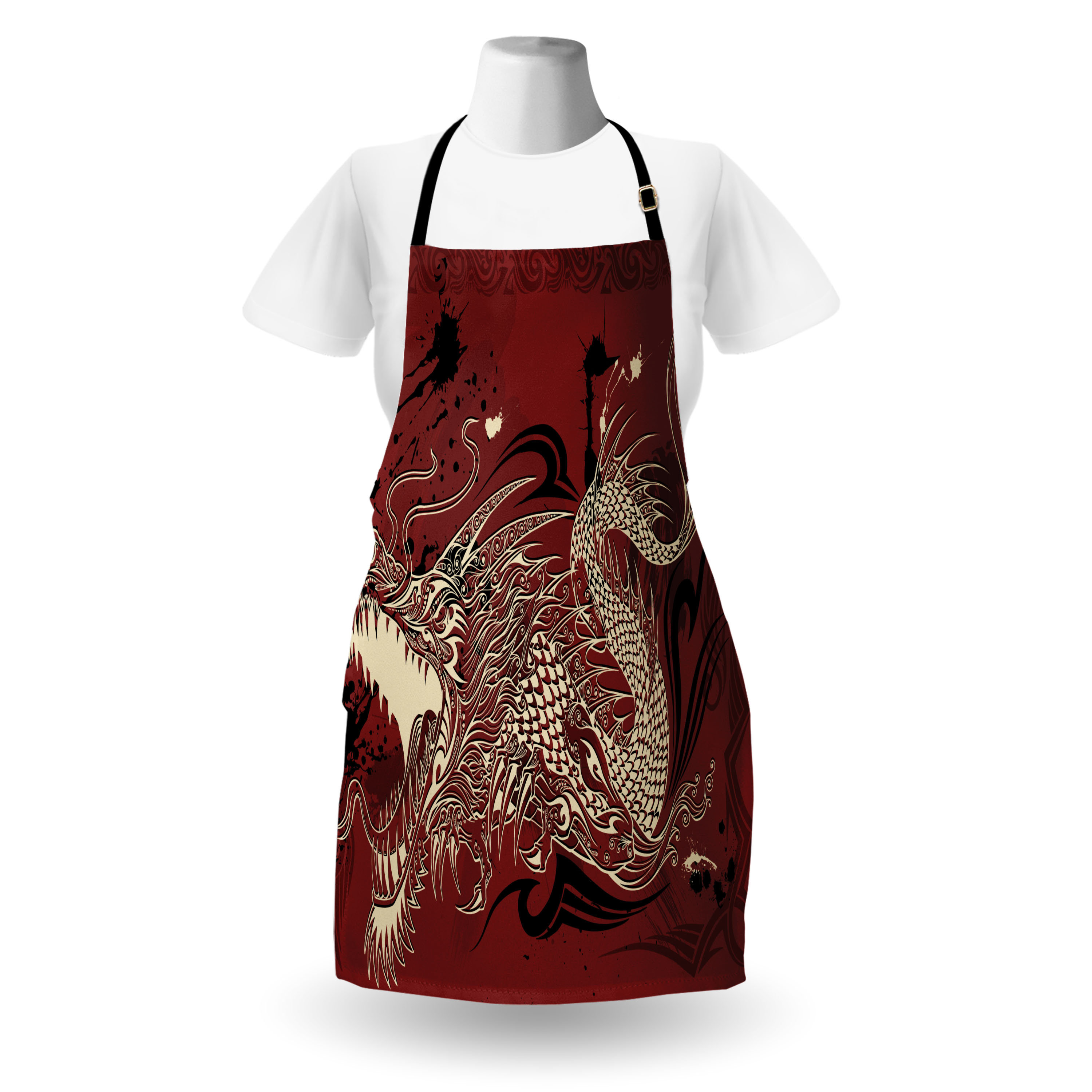 East Urban Home Dragon Apron, Cooking Gardening, Adult Size, Ivory and ...