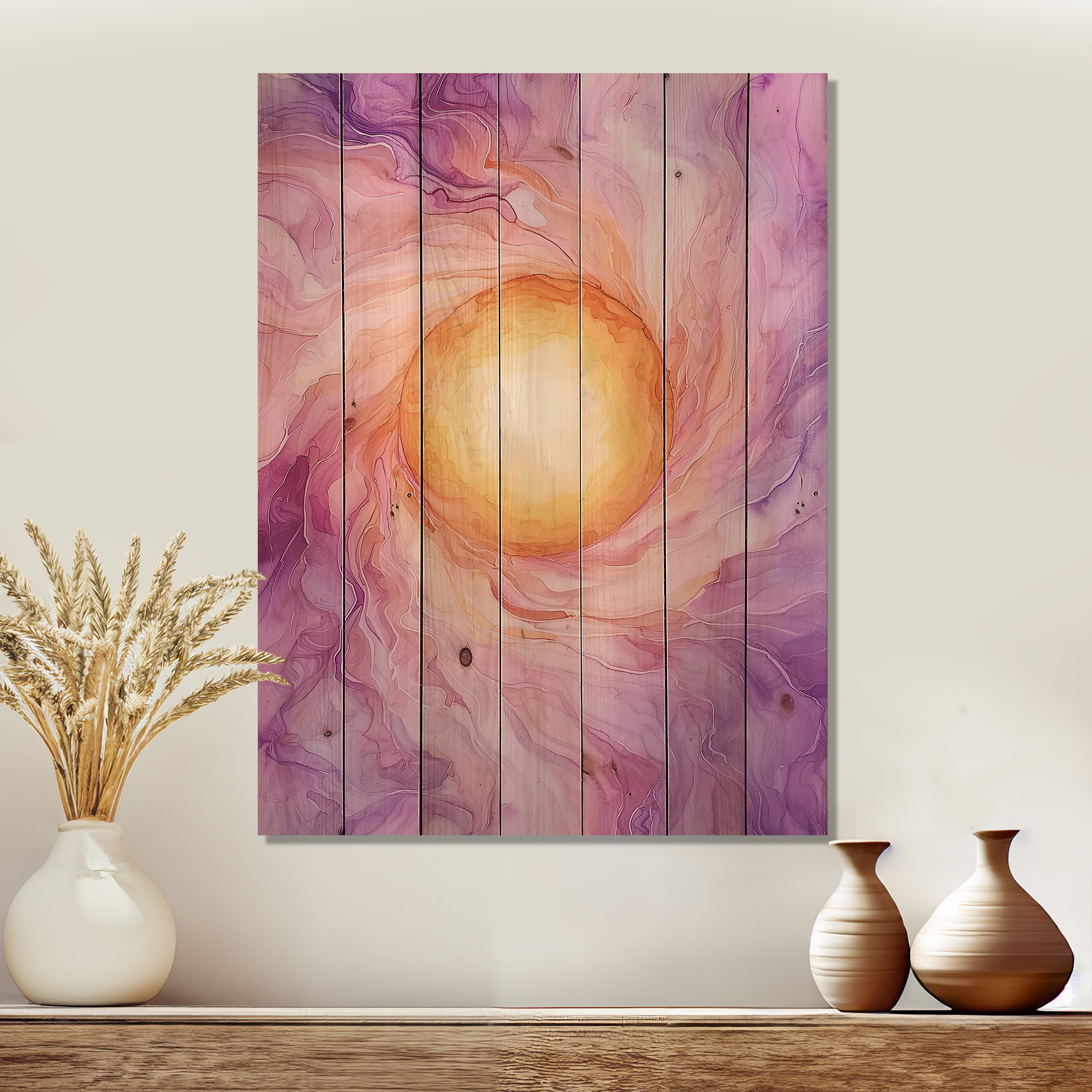 Ophelia & Co. Purple Radiant Whirl Of Sun - Astronomy Wood Wall Art On ...