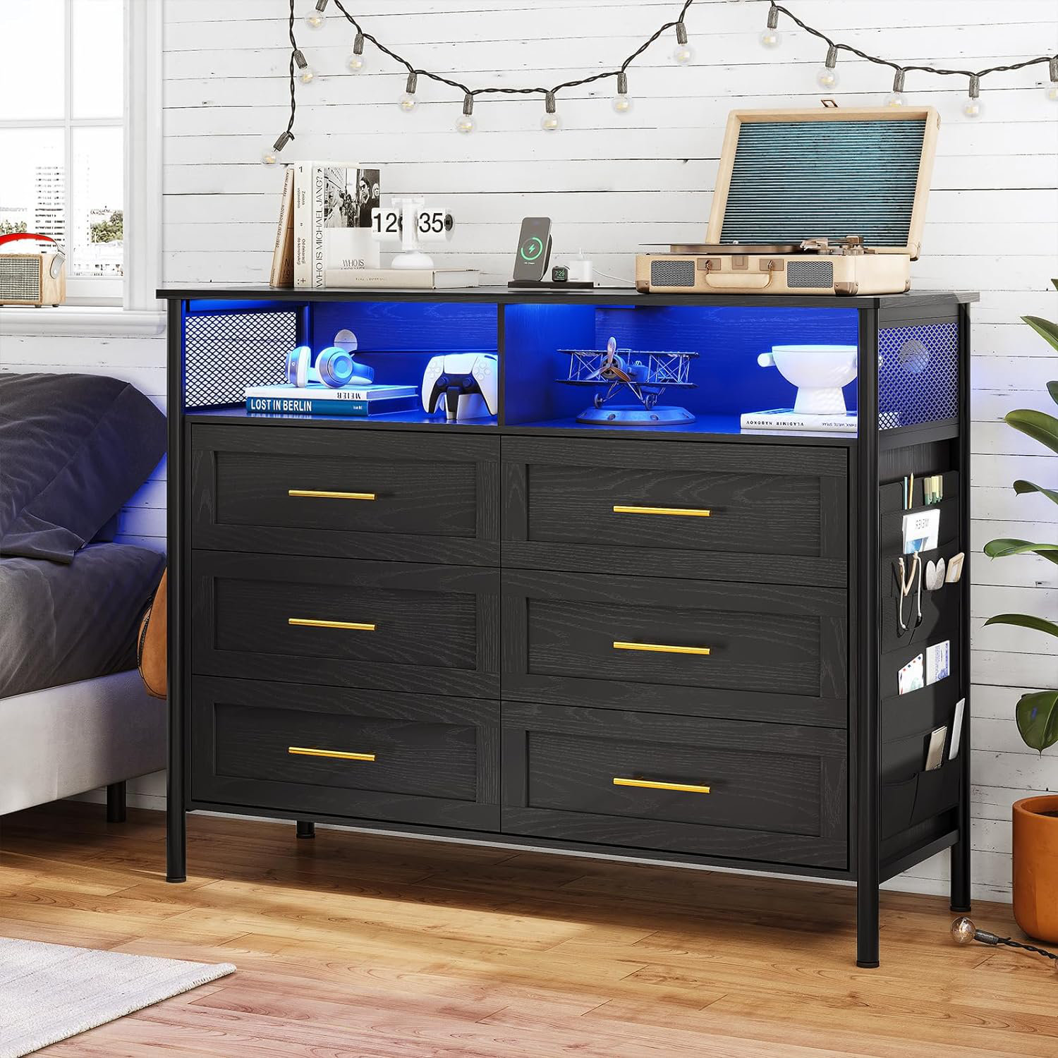 Wrought Studio Black Dresser For Bedroom With 6 Drawers, Dressers ...