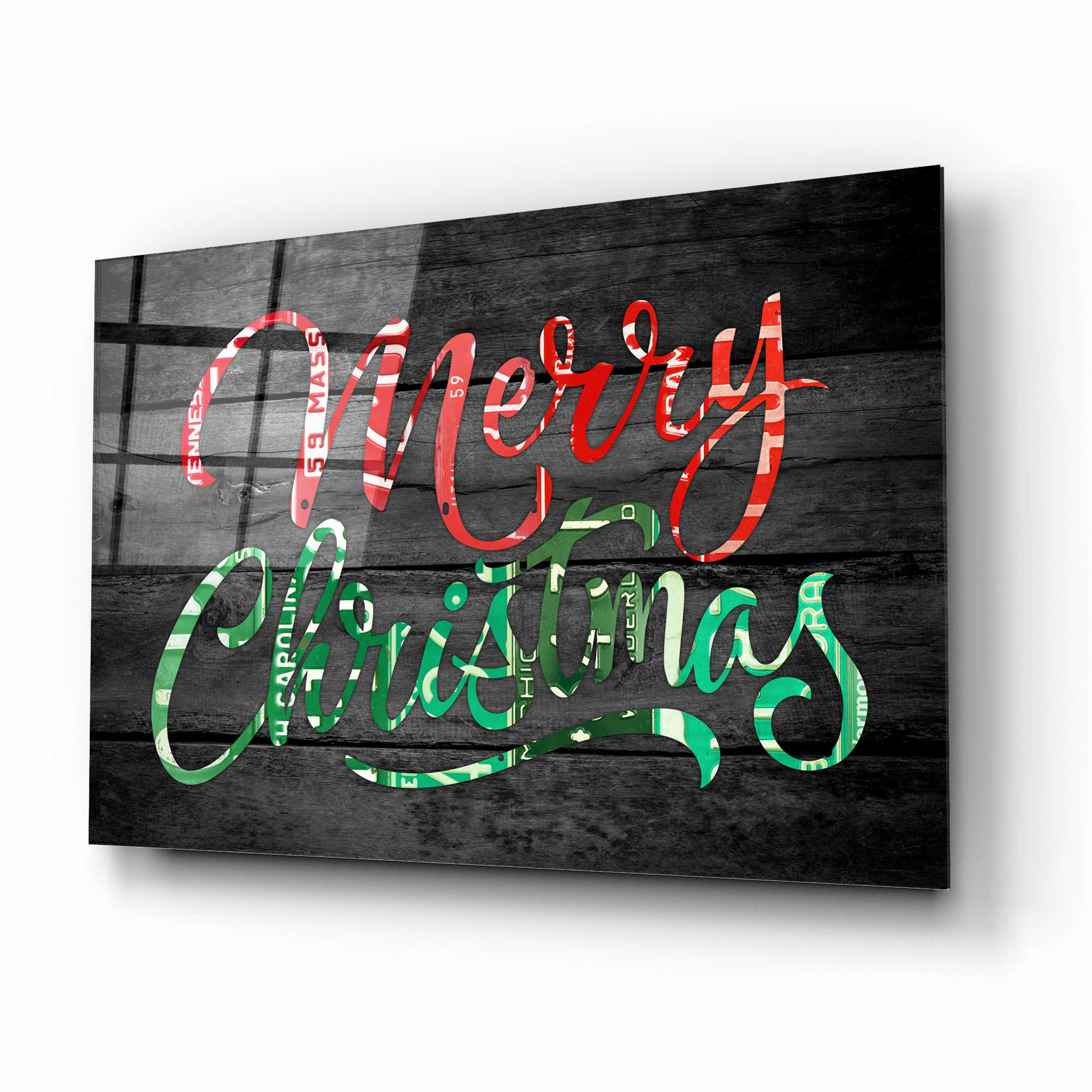 The Holiday Aisle® Merry Christmas License Plates On Plastic / Acrylic ...