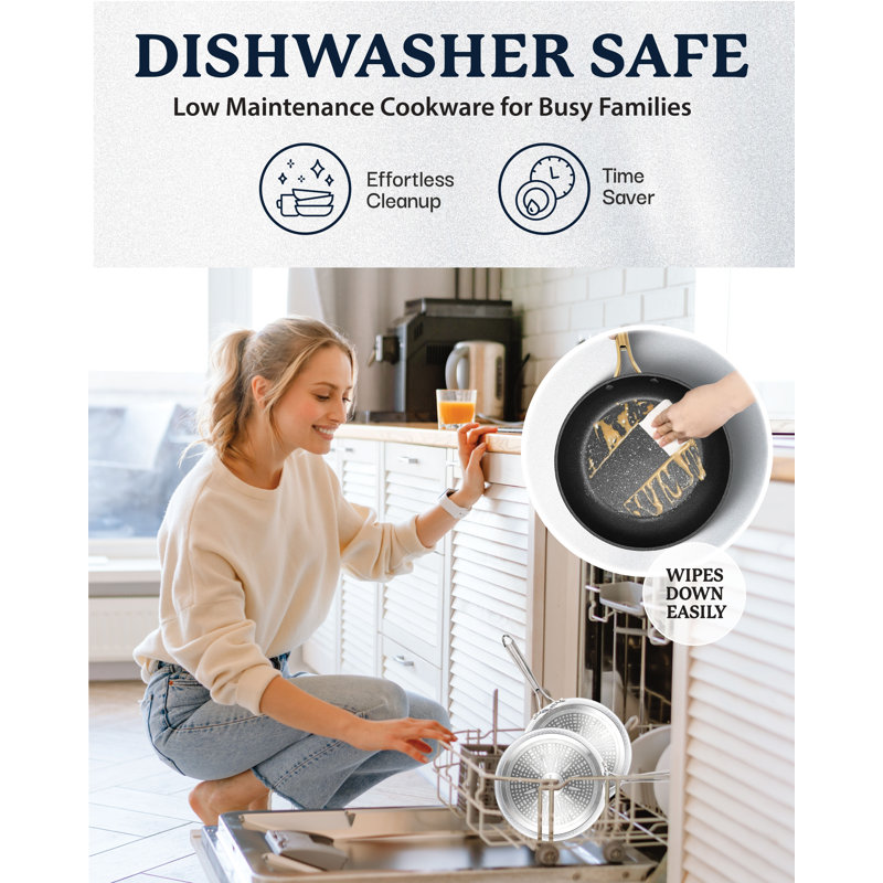 Granitestone Charleston Collection Hammered White 15 Piece Nonstick ...