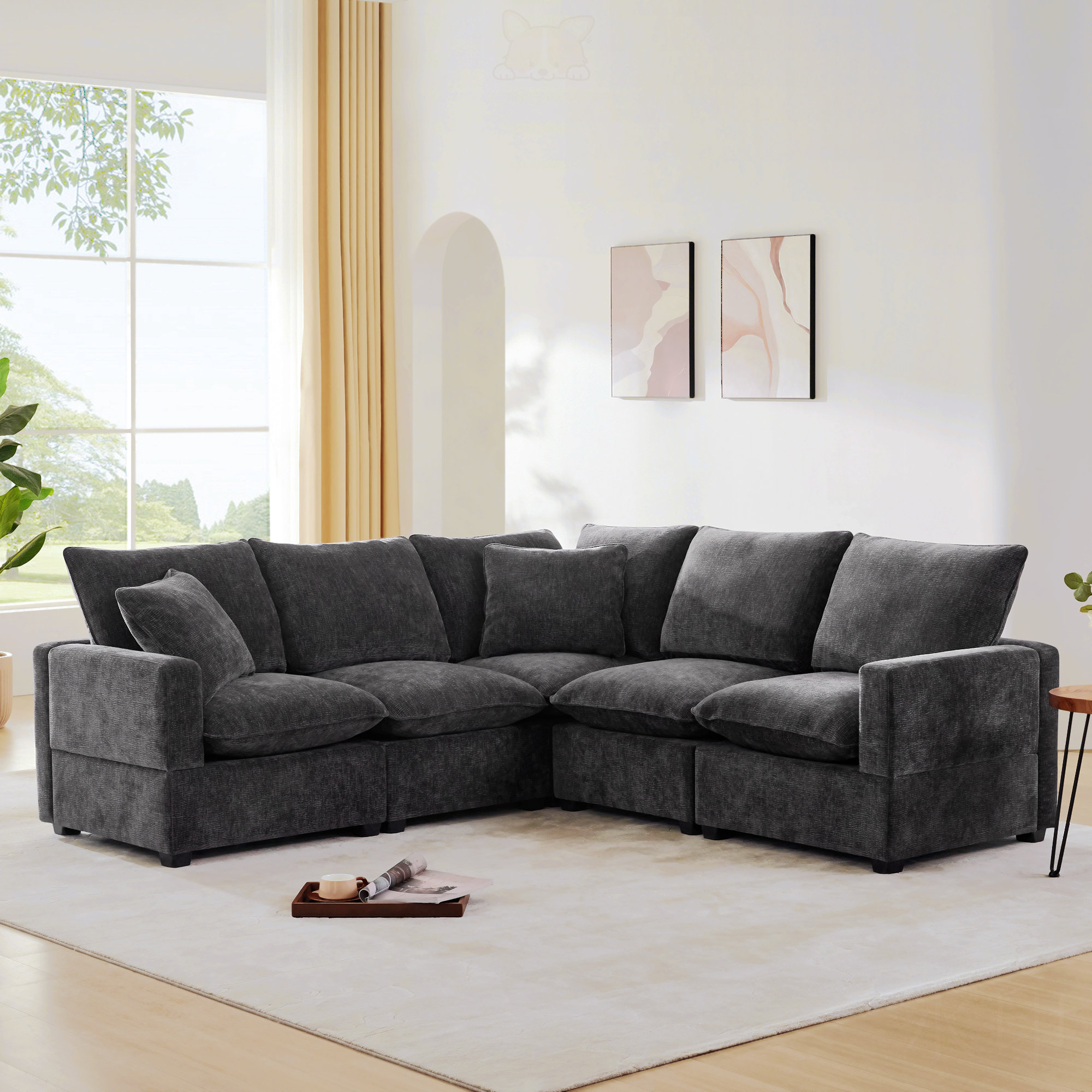 Hokku Designs 84*84" Modern L Shape Modular Sofa - Wayfair Canada