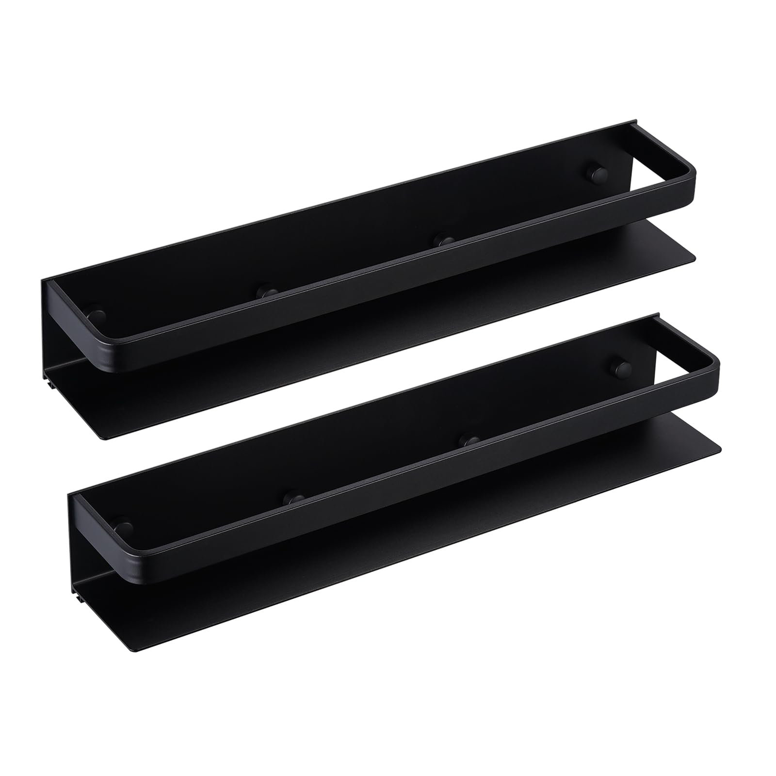 Prep & Savour 16" Aluminum Spice Rack Wall Mounted Black 2 Pack | Wayfair