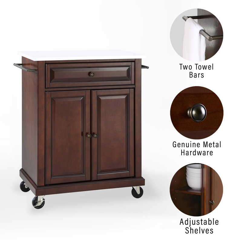 Winston Porter Carreen Granite Kitchen Cart & Reviews | Wayfair