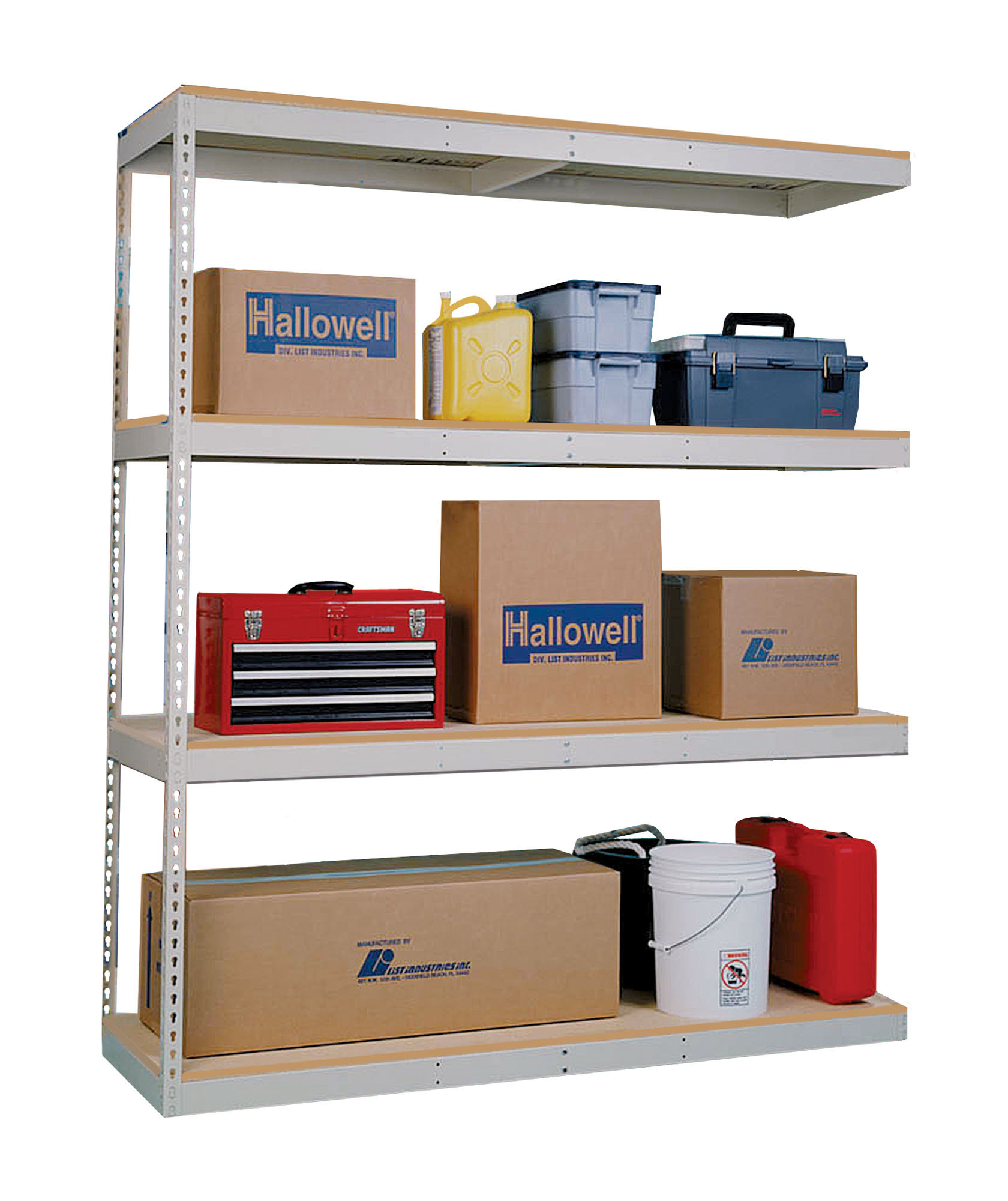 Hallowell Rivetwell Double Rivet Boltless 4 Shelf Shelving Unit Add-on ...