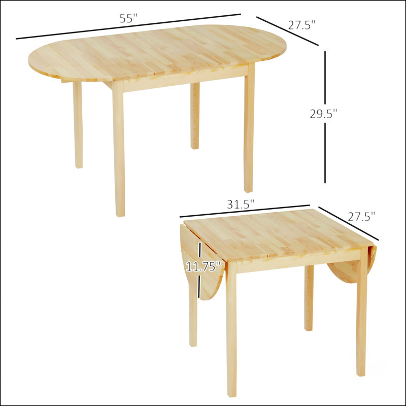 Winston Porter 55" Solid Wood Kitchen Table | Wayfair