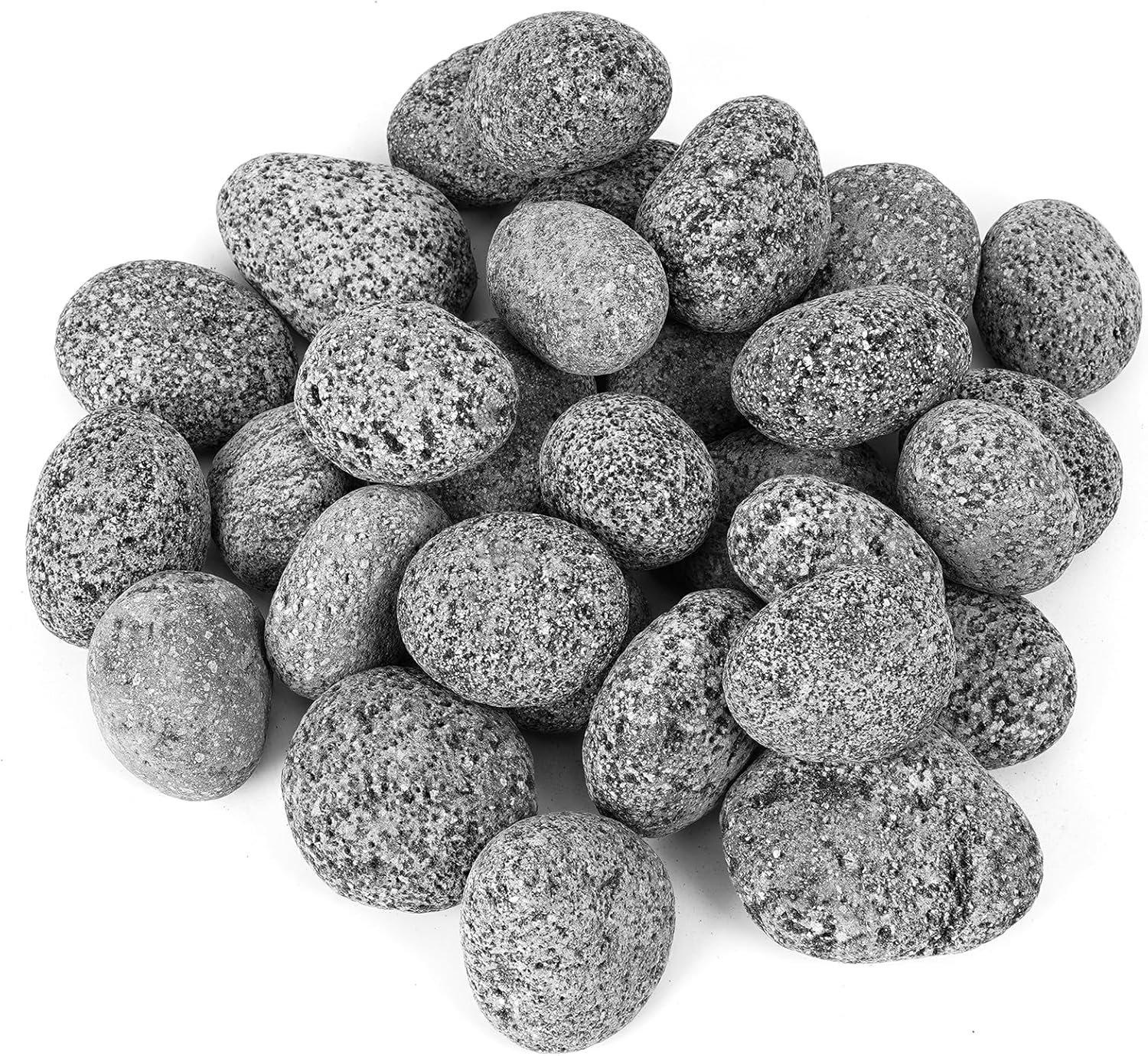 G & R PLUMBING ENTERPRISES, INC. Black Natural Tumbled Stones Round ...