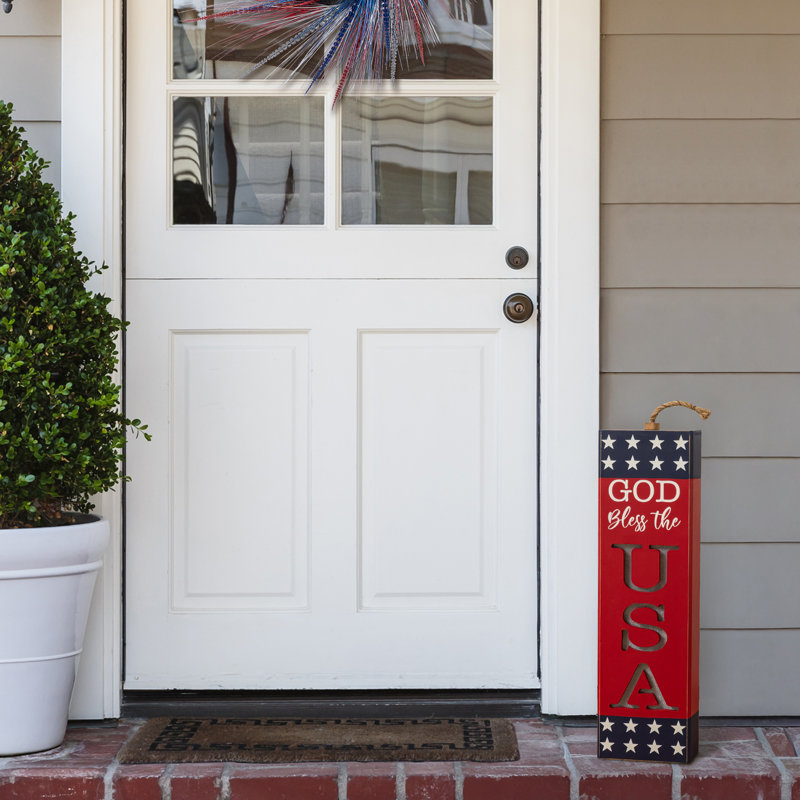 The Holiday Aisle® Lighted Patriotic Wooden Firecracker Decoration ...