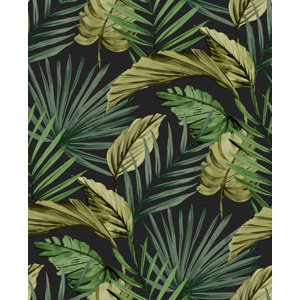Fresco Large Scale Tropical Palm Leaves Green Wallpaper | Wayfair.co.uk