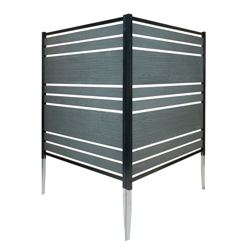 Enclo 4 ft. H x 3.3 ft. W Vienna Woodtek Vinyl Charcoal Color Privacy ...