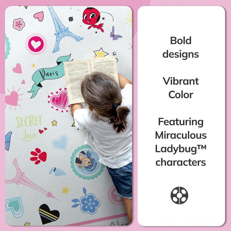 Well Woven Miraculous Ladybug Paris Border Ivory Multi Area Rug by Well ...