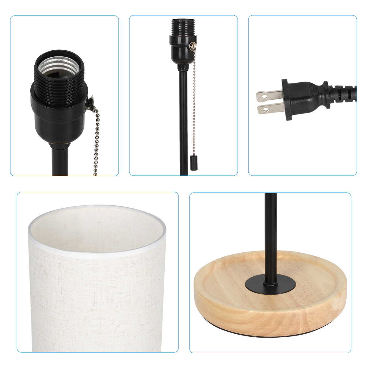 Ebern Designs Tavist 16" Black/Brown Desk Lamp & Reviews | Wayfair