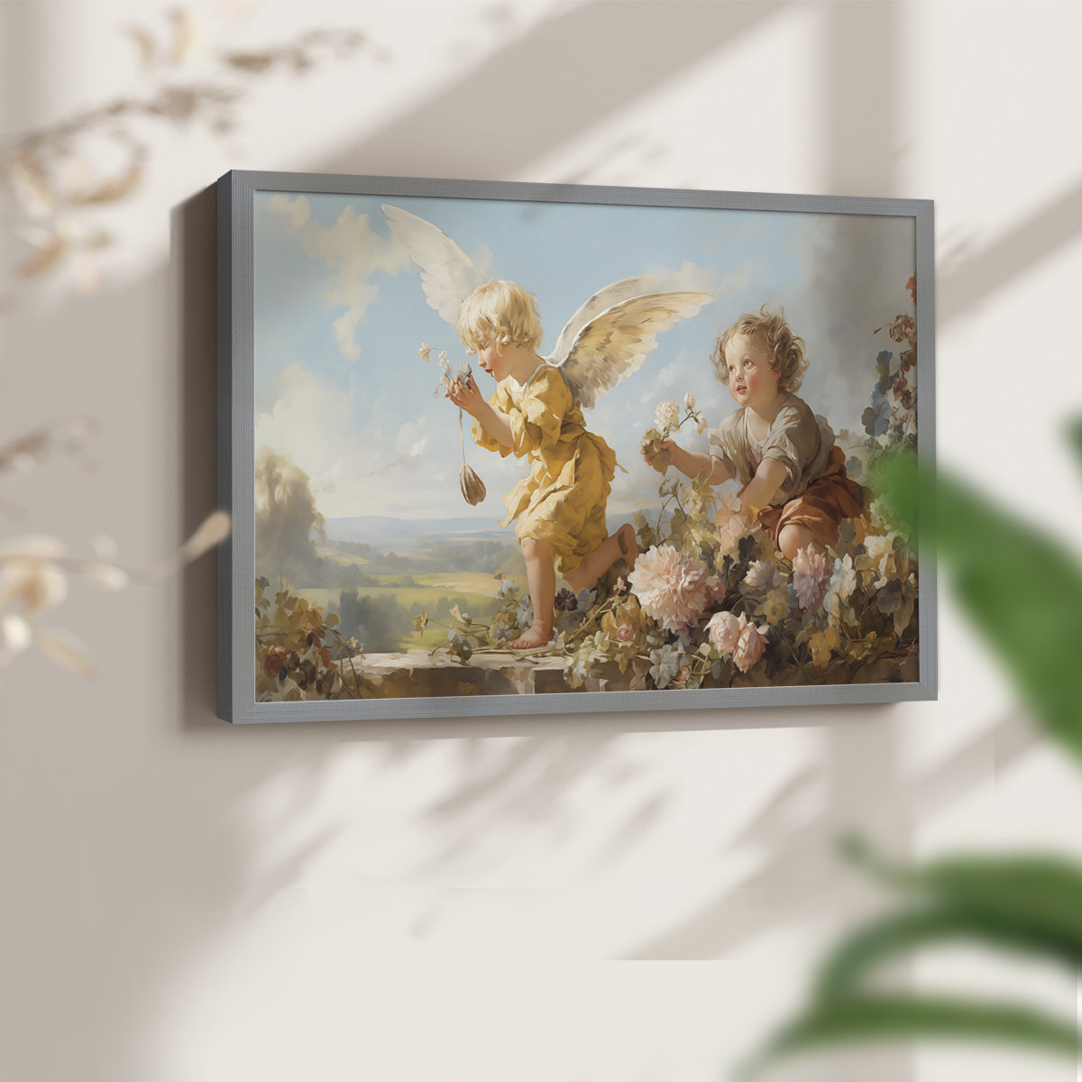 Fleur De Lis Living Angels From Above-I -Framed Print - Restickable ...