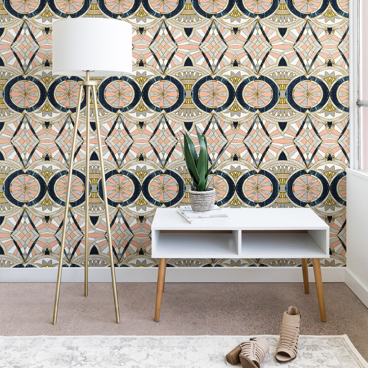 The Twillery Co.® Chula Marble Matte 24" Peel and Stick Wallpaper Panel ...