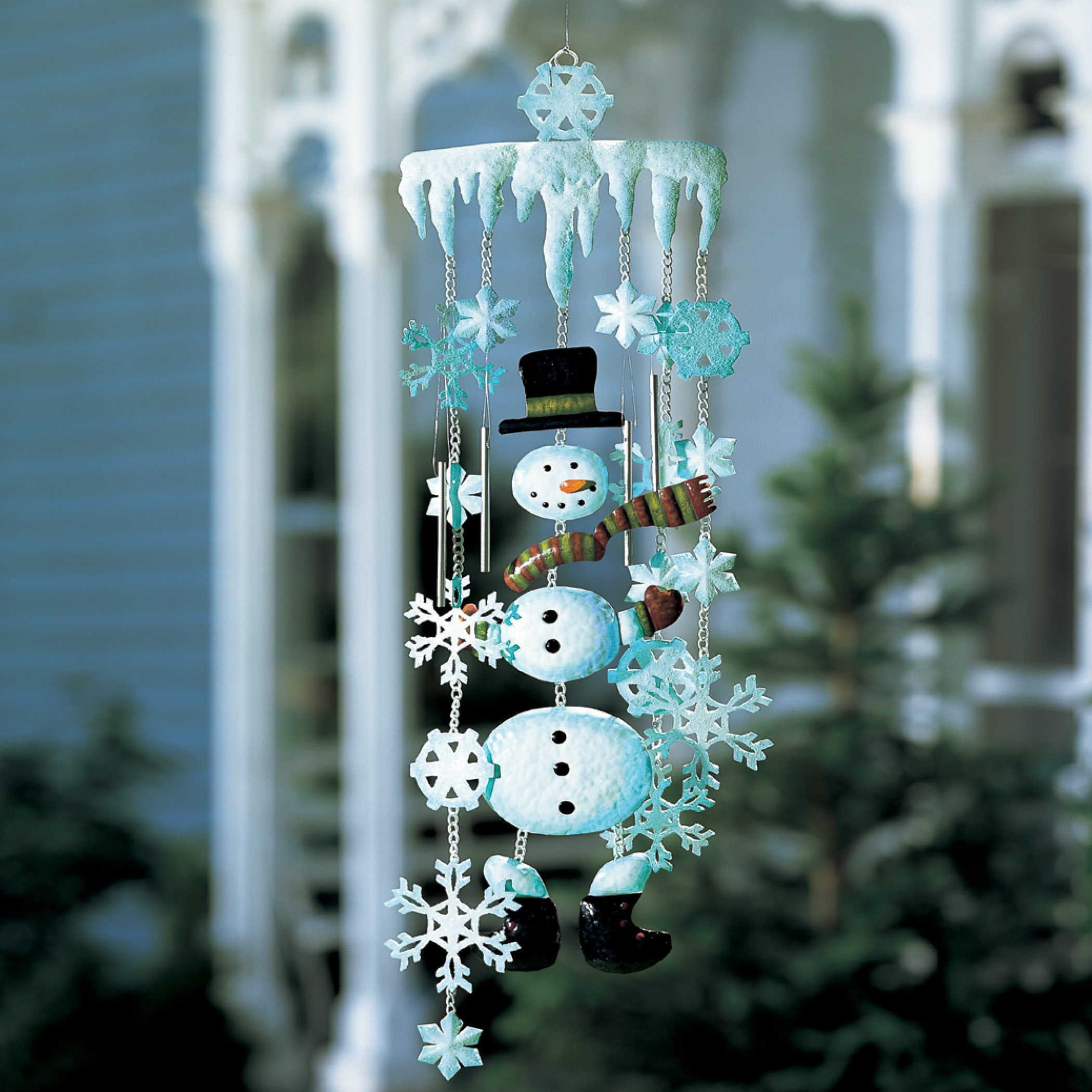 The Holiday Aisle® Turnham Winter Snowman Holiday Garden Wind Chime ...