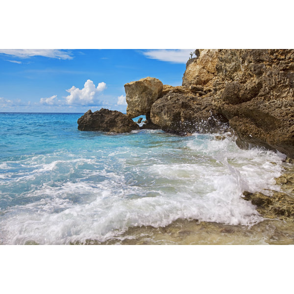 House of Hampton Clapp Turquoise Curacao - Wrapped Canvas Photograph ...