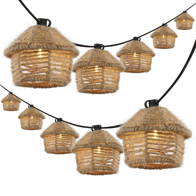 Bayou Breeze Binnur 10-Light Indoor/Outdoor 10 ft. Mid-Century Vintage ...
