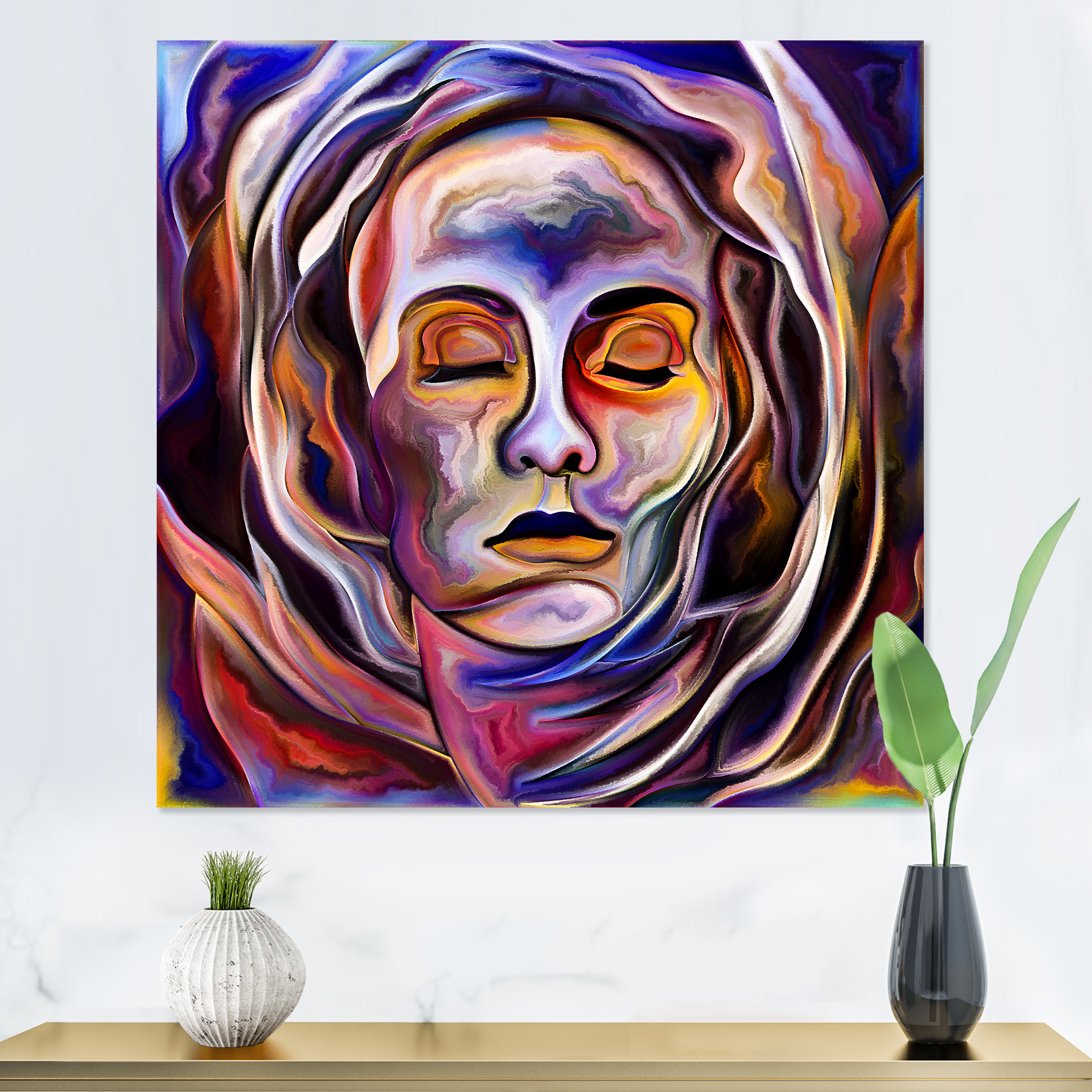 Wrought Studio™ Flowering Face Portrait Iii - Picture Frame Print on ...