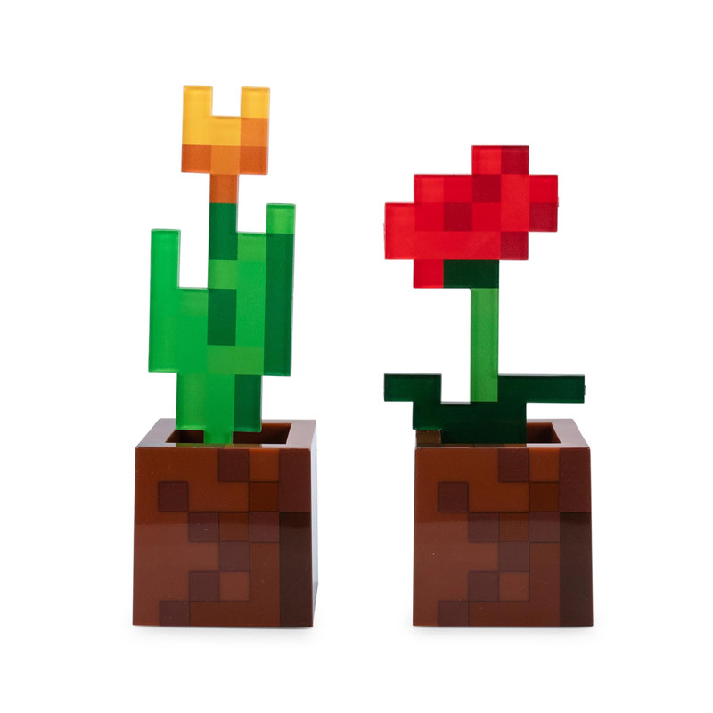 Ukonic Minecraft Orange Tulip And Poppy Flower Pot Mood Lights | Wayfair