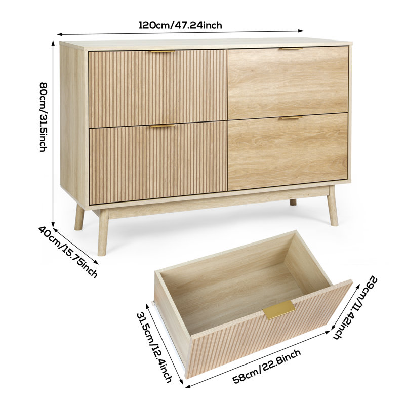 George Oliver Jermel 4 - Drawer Dresser & Reviews | Wayfair