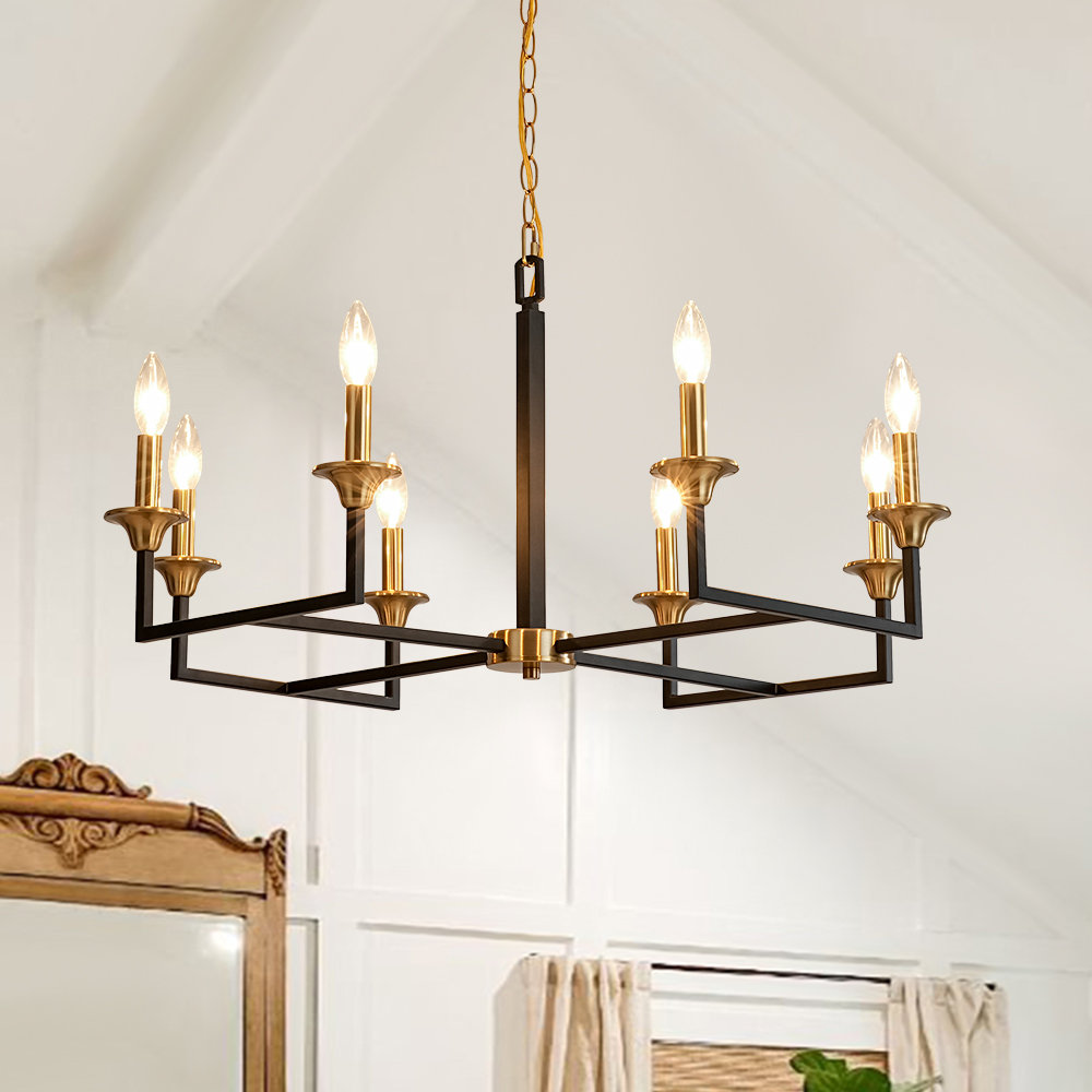 Lark Manor™ 8 - Light Black And Gold Candle Style Simple Metal ...