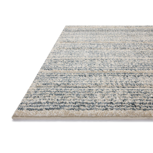 17 Stories Manali Oatmeal / Blue Area Rug | Wayfair