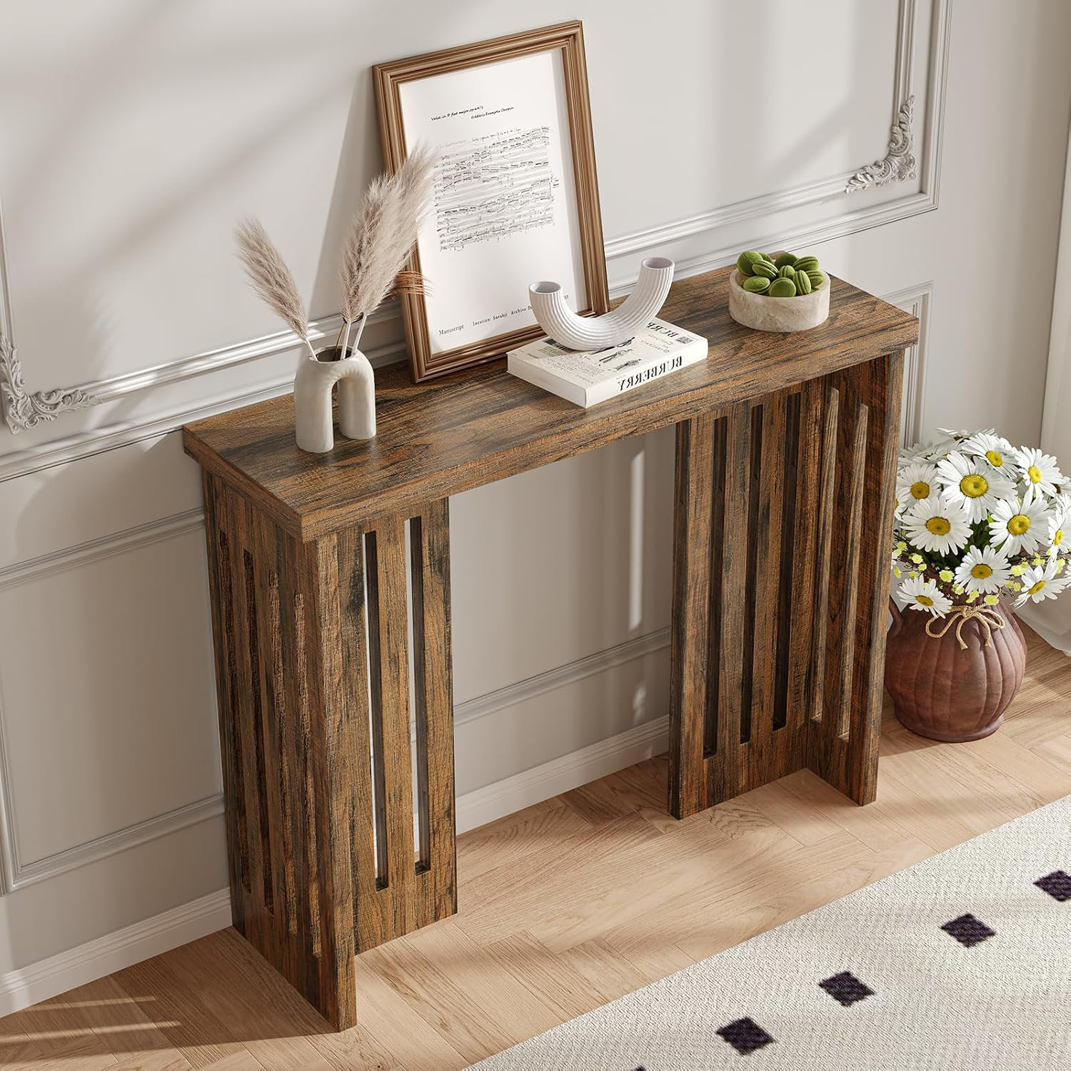 Loon Peak 39" Narrow Console Table, Minimalist Entryway Table For ...