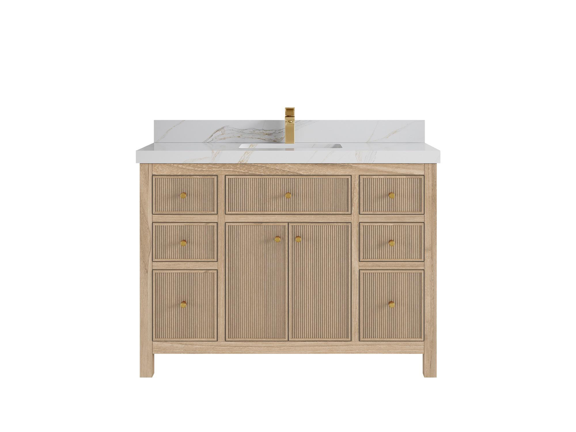 Willow Collections Sonoma 48'' Single Bathroom Vanity with Quartz Top ...
