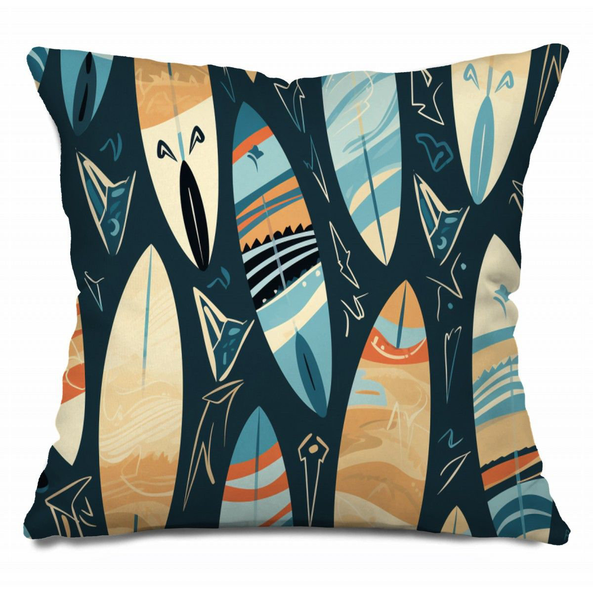VisionDecor Surfer Throw Pillow, Surfing Cotton Twill Pillows | Wayfair