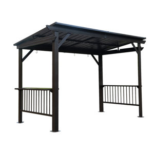 Tryimagine 6.5X12ft Hardtop Grill Gazebo, Outdoor BBQ Gazebo With 2 ...