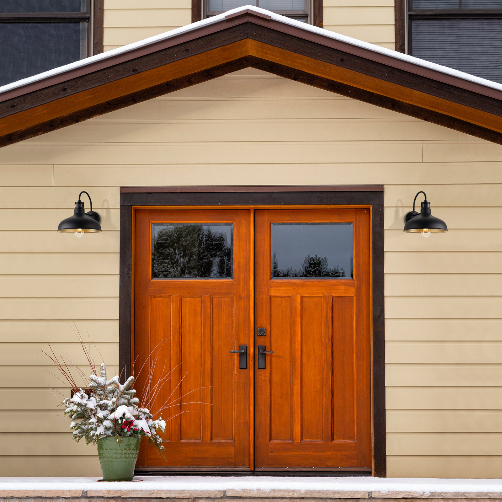 Breakwater Bay Inger Outdoor Barn Light with Motion Sensor, 12 ...