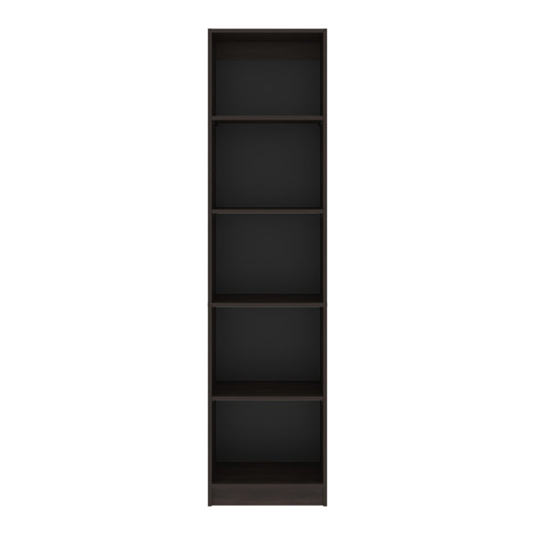 LavishLodge Stained Walnut 5 - Shelf Bookcase With 4 Tier Design ...