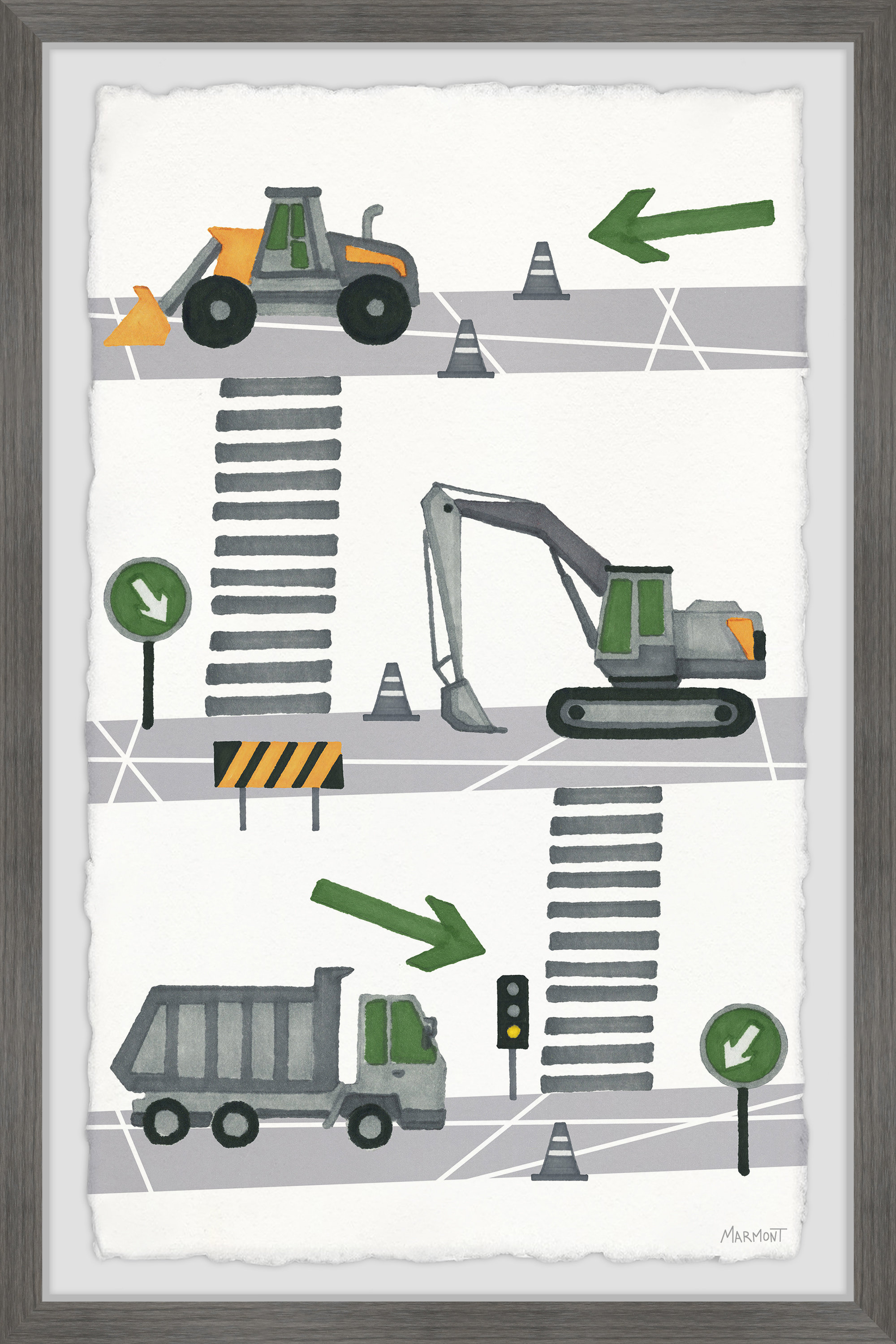 Isabelle & Max™ Braley Earth-Moving Machines Framed Print | Wayfair