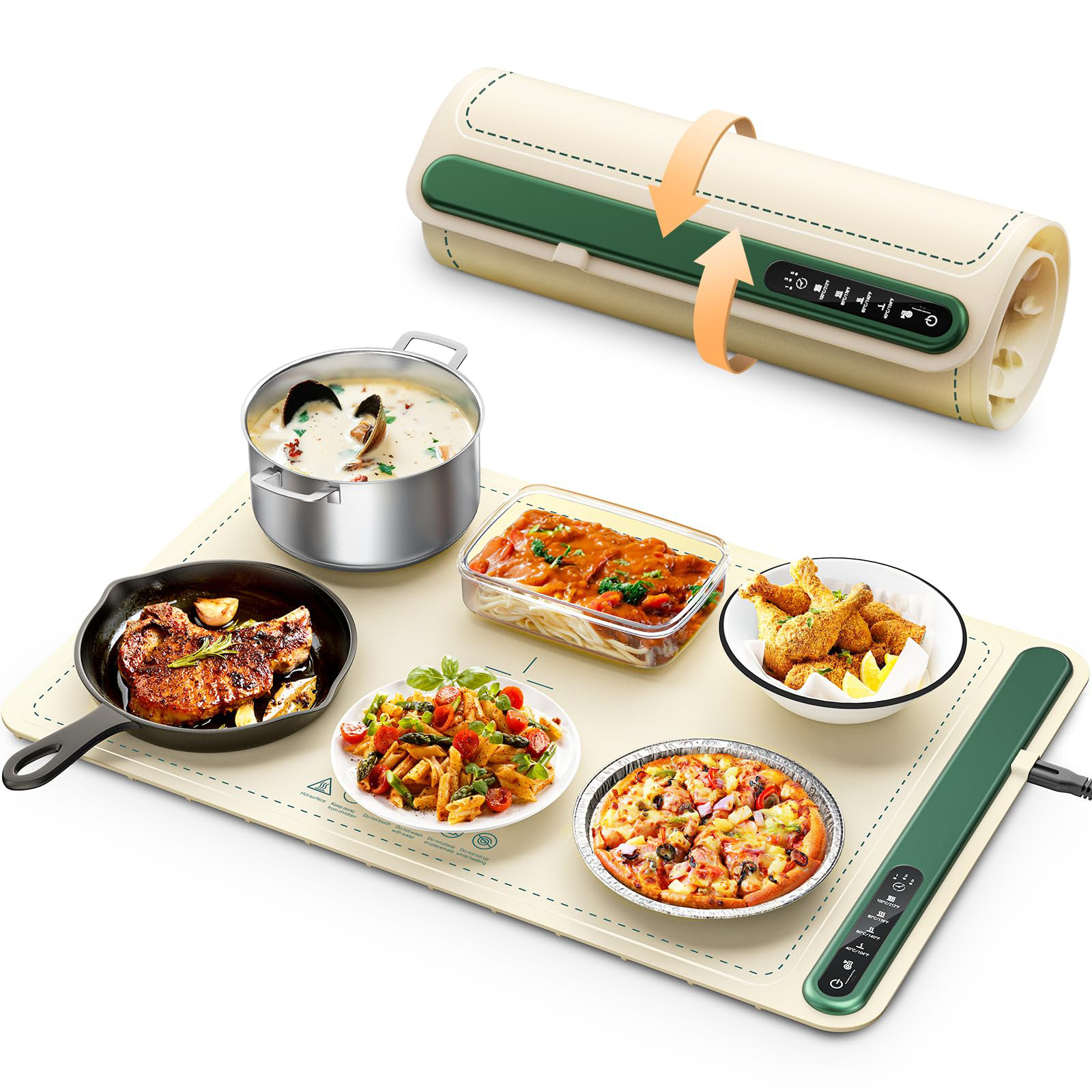 Zeki Shoggy Warming Mat For Food: Portable Fast Even Heating Thickened ...