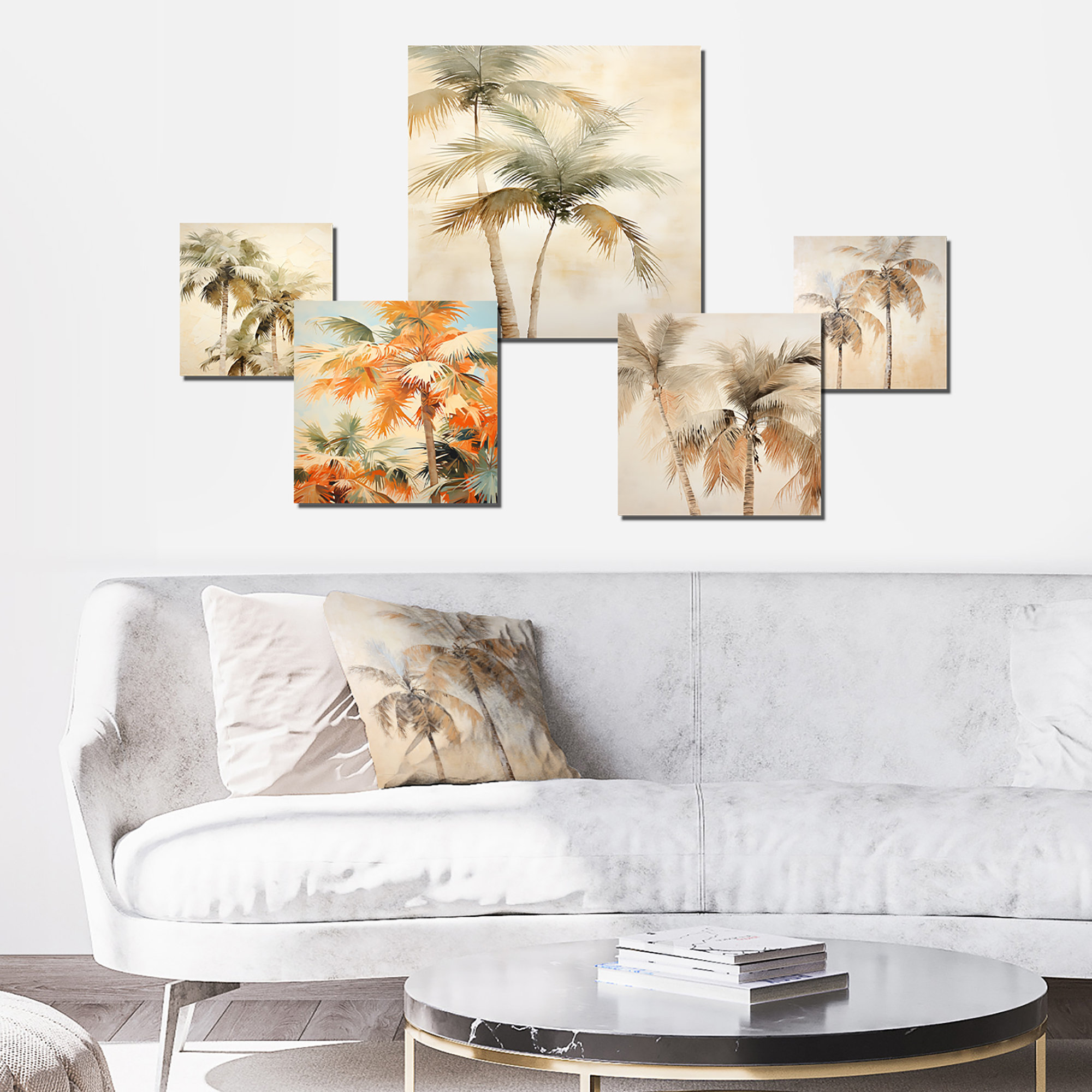 Lark Manor™ Palm Tree Desert Oasis - Palms & Palm Trees Wall Art Set Of ...