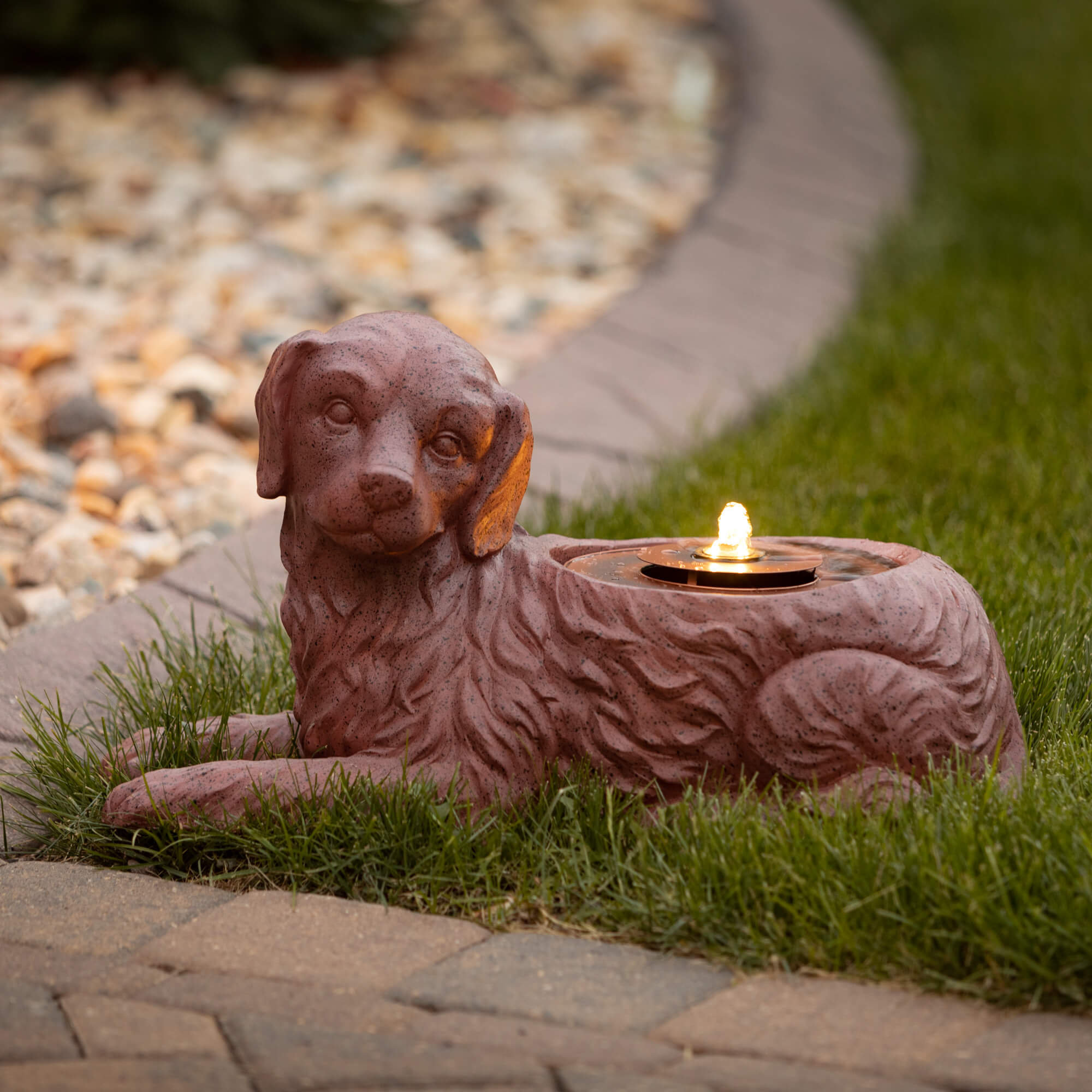 Winston Porter 11.5" Copper Finished Dog Fountain, Resin - Wayfair Canada