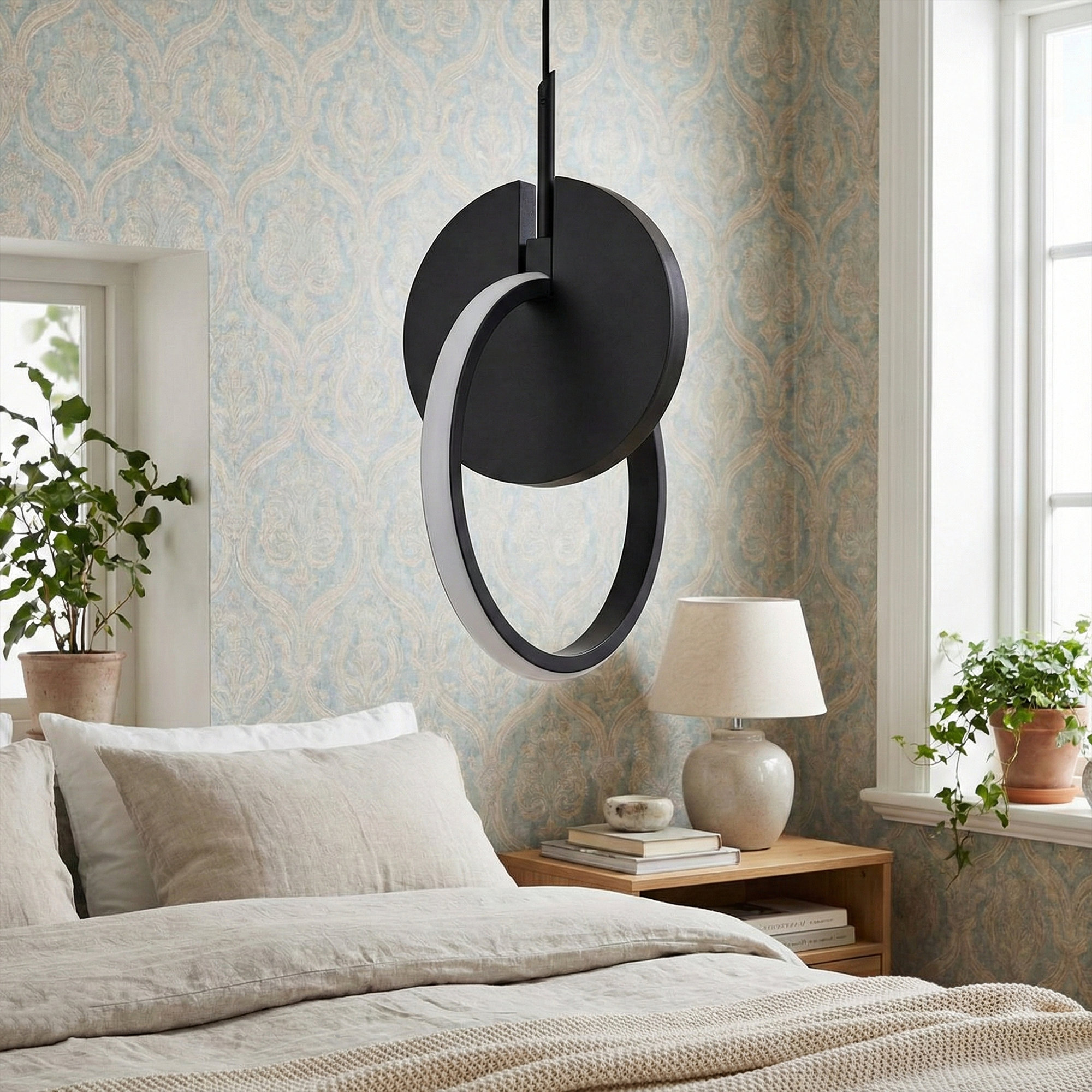Wrought Studio™ Aeryn 1-Light Unique Geometric Ring LED Chandelier ...