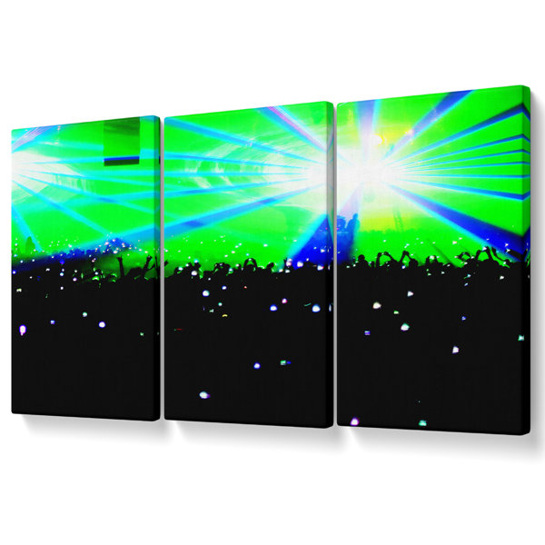 Ebern Designs Green Rave - 3 Piece Wrapped Canvas Print | Wayfair.co.uk