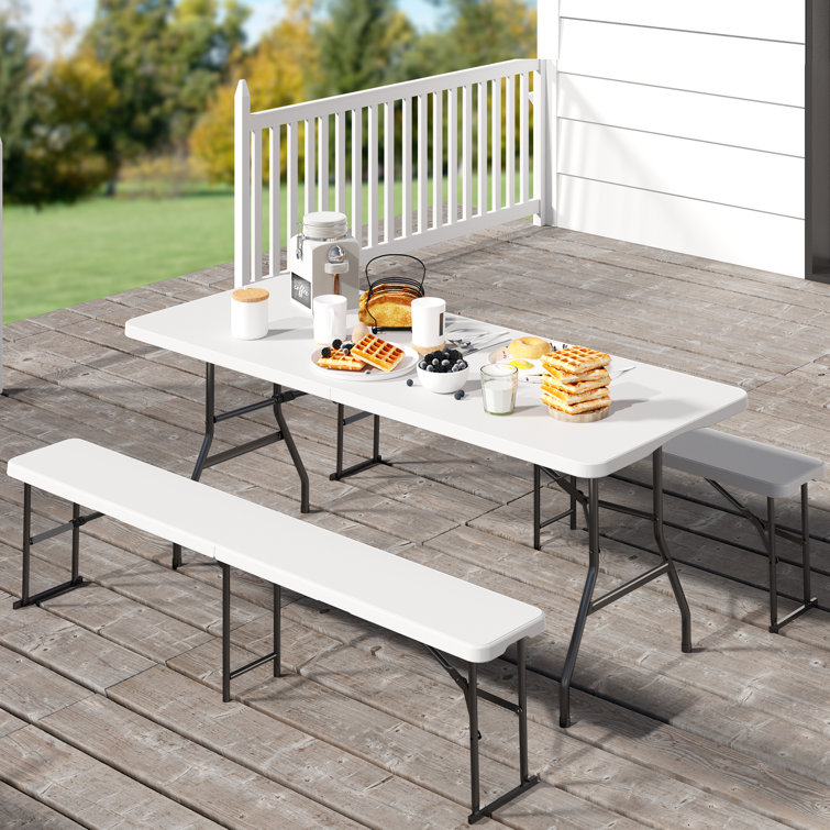 Wade Logan® Ashien 2 Patio Picnic Bench & Reviews | Wayfair