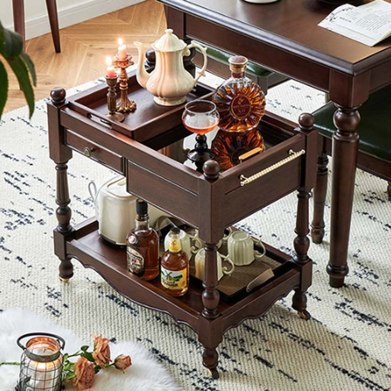 Canora Grey Tavain Solid Wood Bar Cart | Wayfair