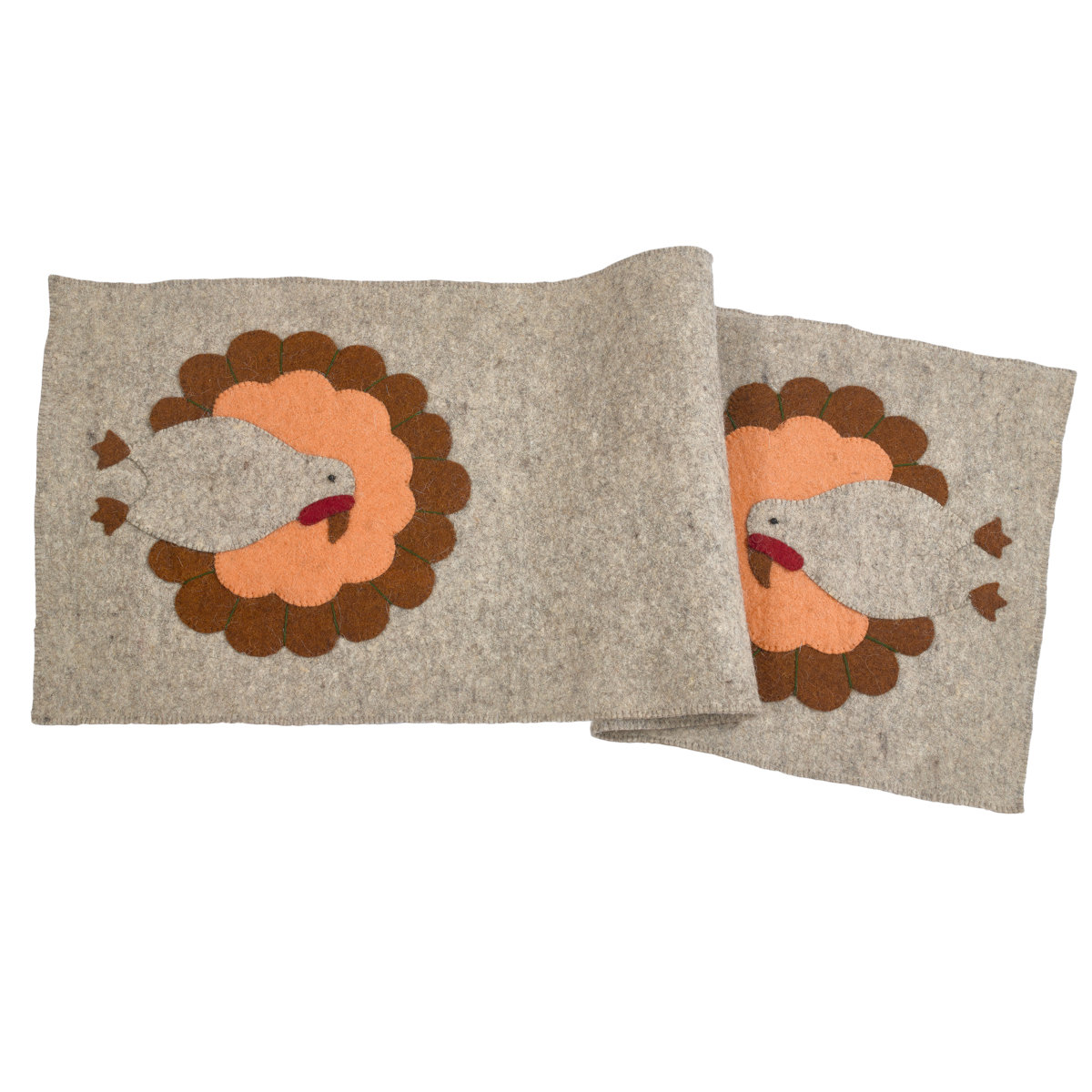 Arcadia Home Turkey Hand Felted Wool Thanksgiving Table Runner ...