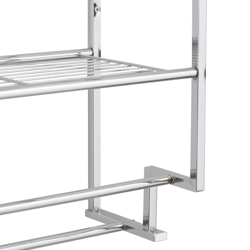Rebrilliant 2 Tier Wall Mounting Bathroom Rack with Towel Bars | Wayfair
