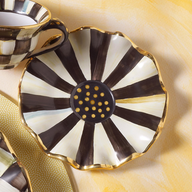 MacKenzie-Childs Courtly Check® Ceramic Saucer & Reviews | Wayfair