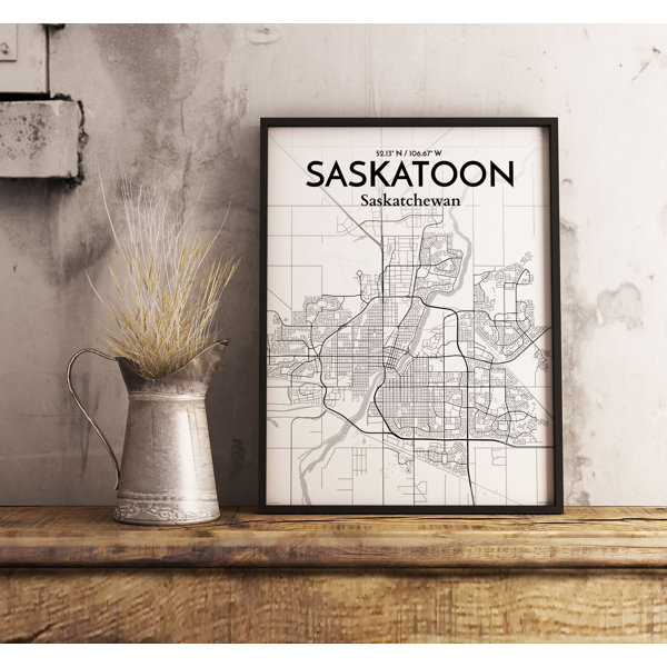 OurPoster.com 'Saskatoon City Map' Graphic Art - Wayfair Canada