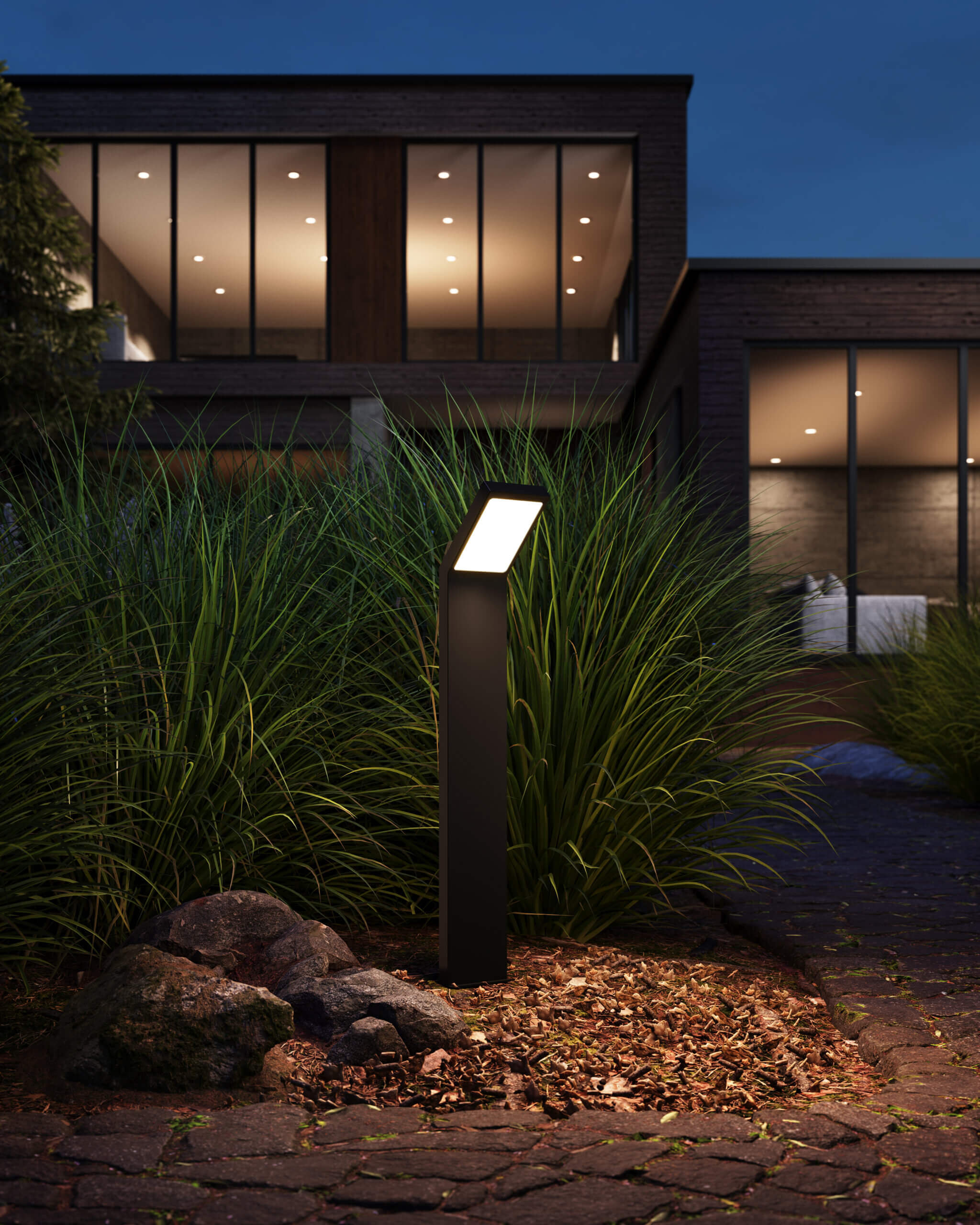 DALS Lighting Acute 20 Inch Smart 45 Degree Angled LED Landscape Path ...