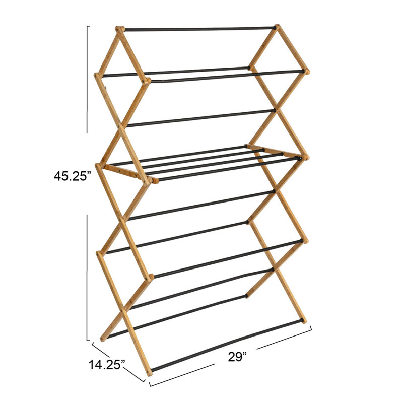 Household Essentials Meghan Bamboo Foldable Standard Drying Rack ...