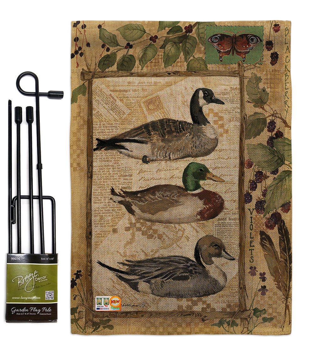 Breeze Decor Double Sided 18.5'' H x 13'' W Polyester Animal Garden ...