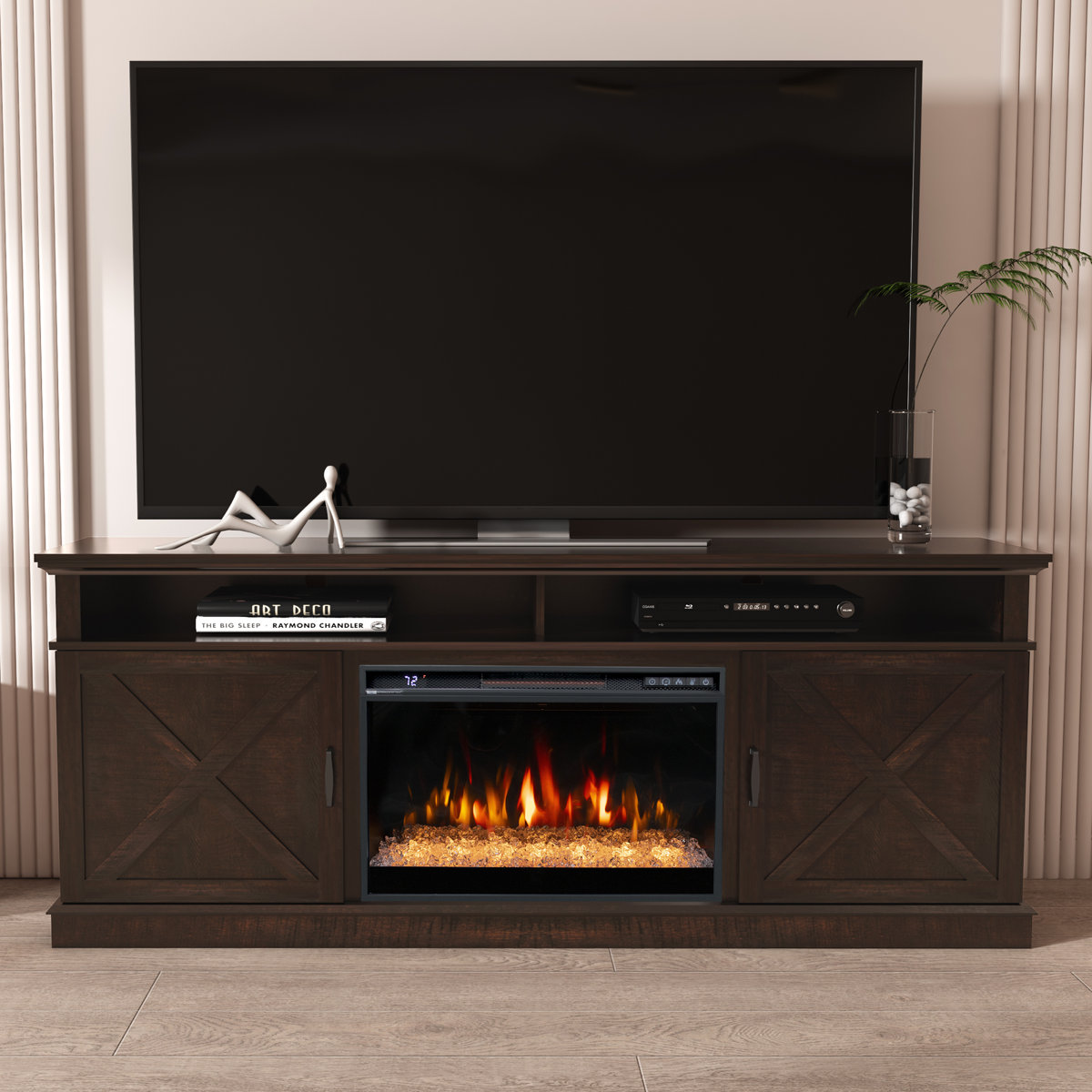 August Grove® Angelly TV Stand for TVs up to 78" with Electric ...